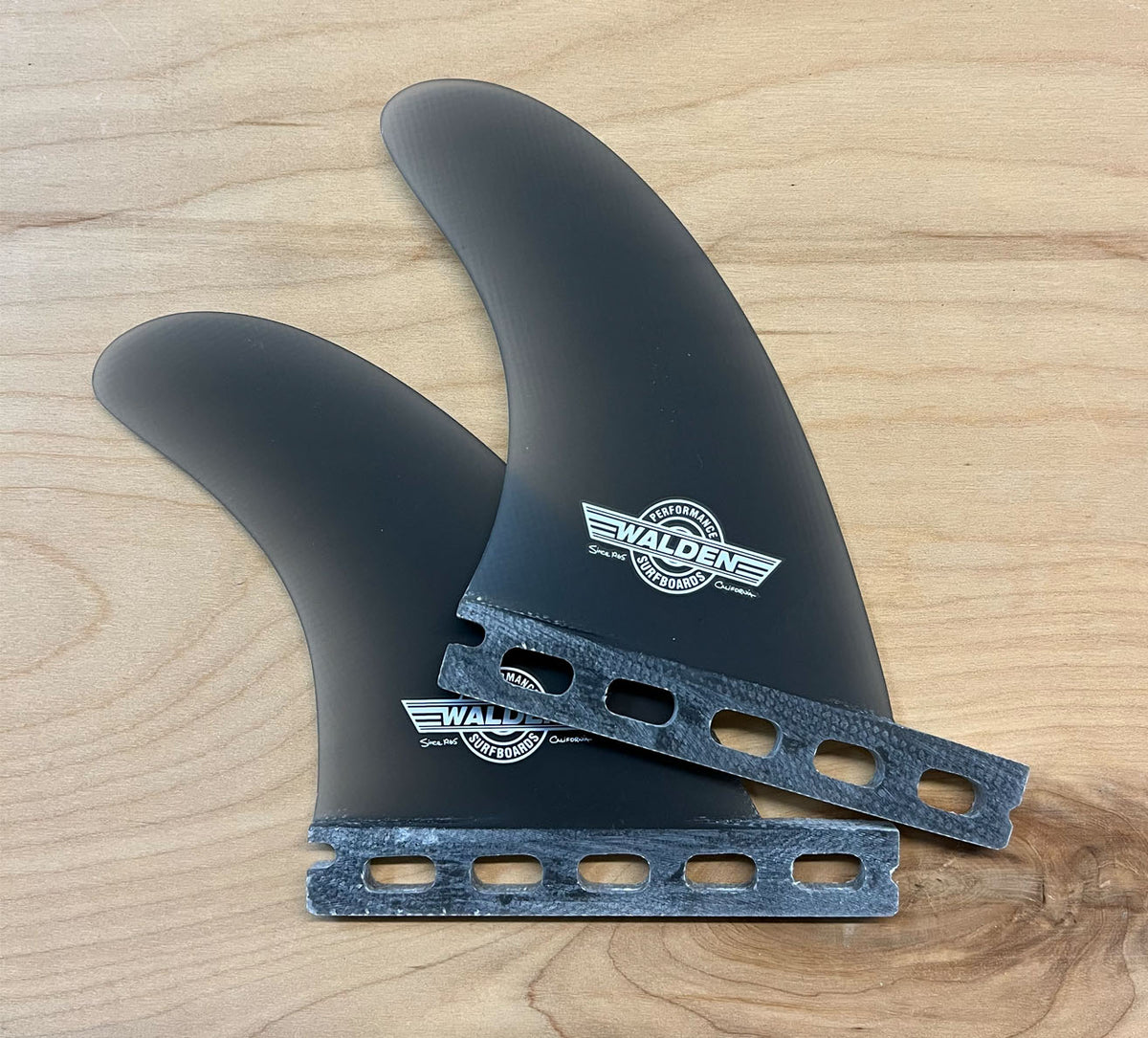 Glass Futures side fins -smoke – Walden Surfboards